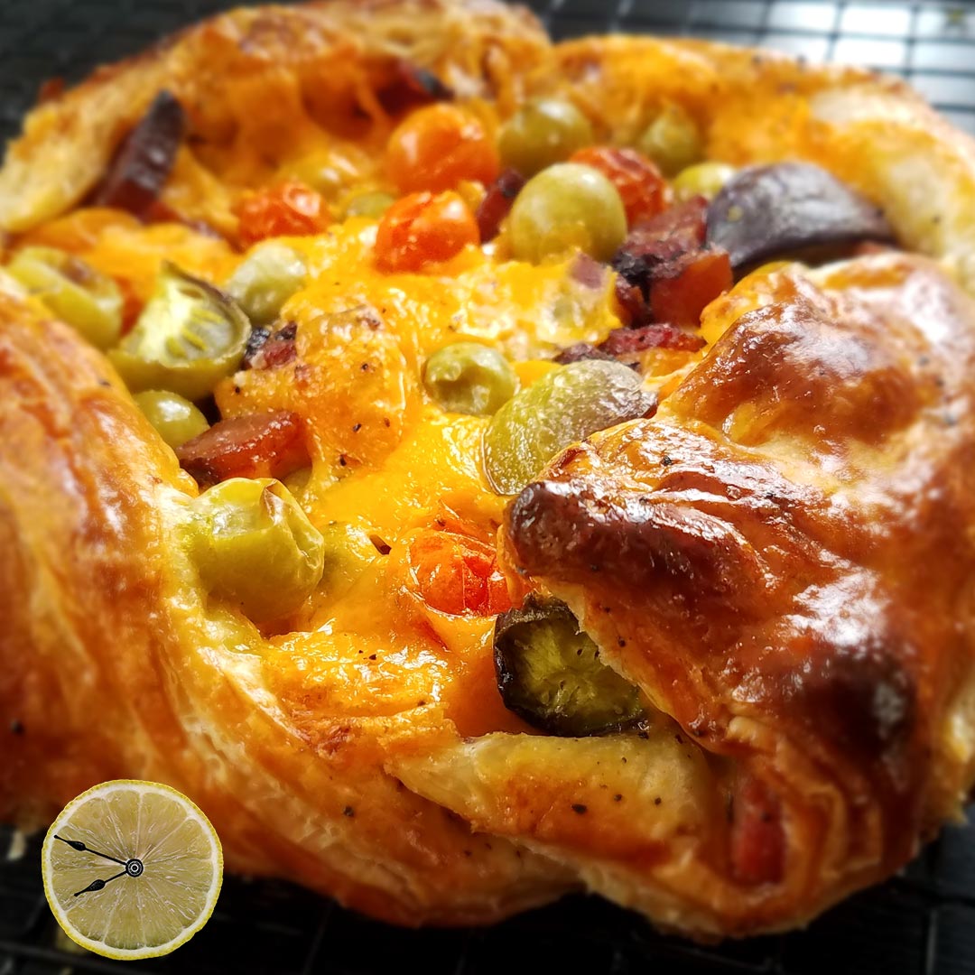 Green Tomato, Bacon & Cheddar Tart - Lemons & Time